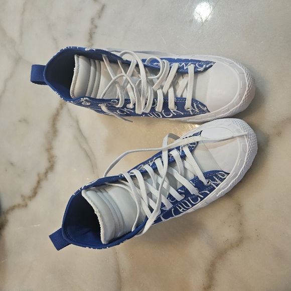 Converse | Shoes | Converse Blue And White Hightop Sneakers Classic ...